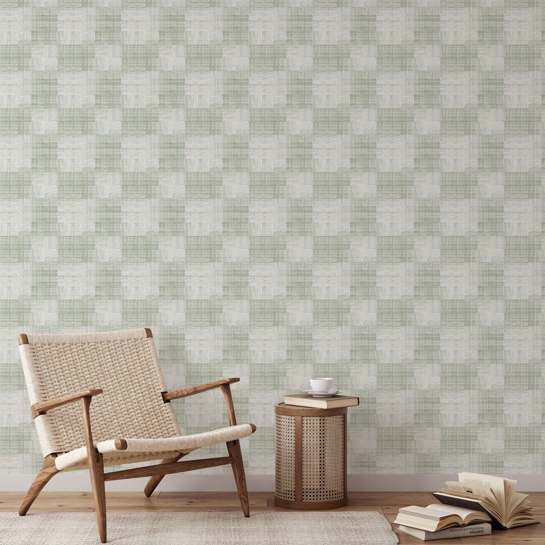 Soft Green Checker - Abstract Elegant Pattern - Retro Vintage Wall ...