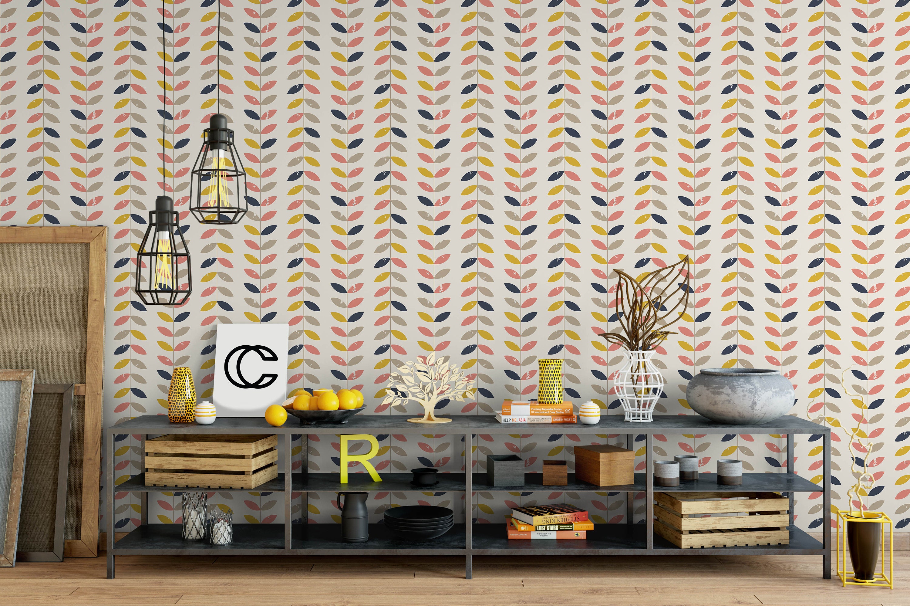 Retro Style Self Adhesive Wallpaper Herringbone Removable | Etsy