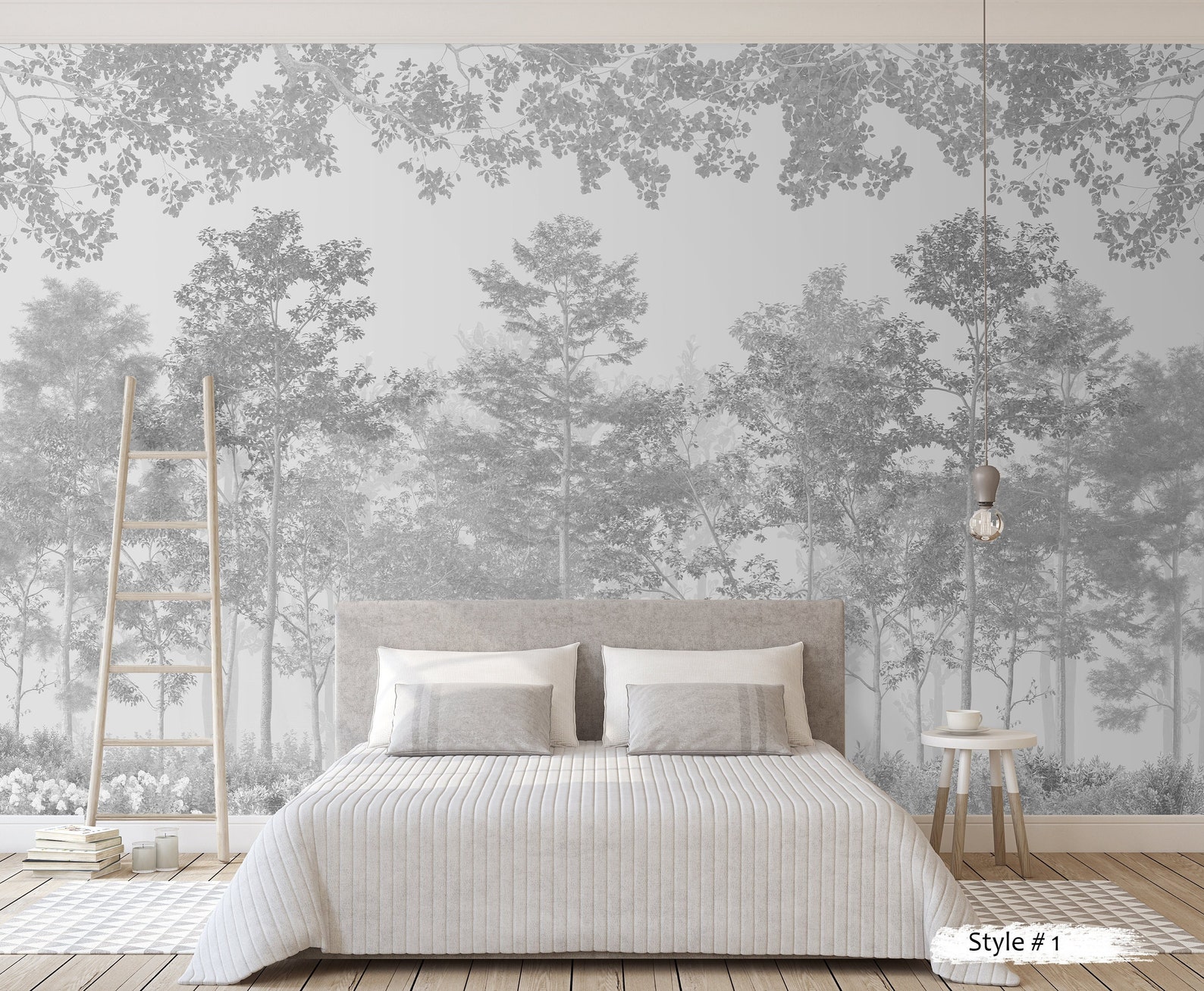 Vintage Forest Wall Mural - Peel and Stick Mystic Wallpaper - Retro ...