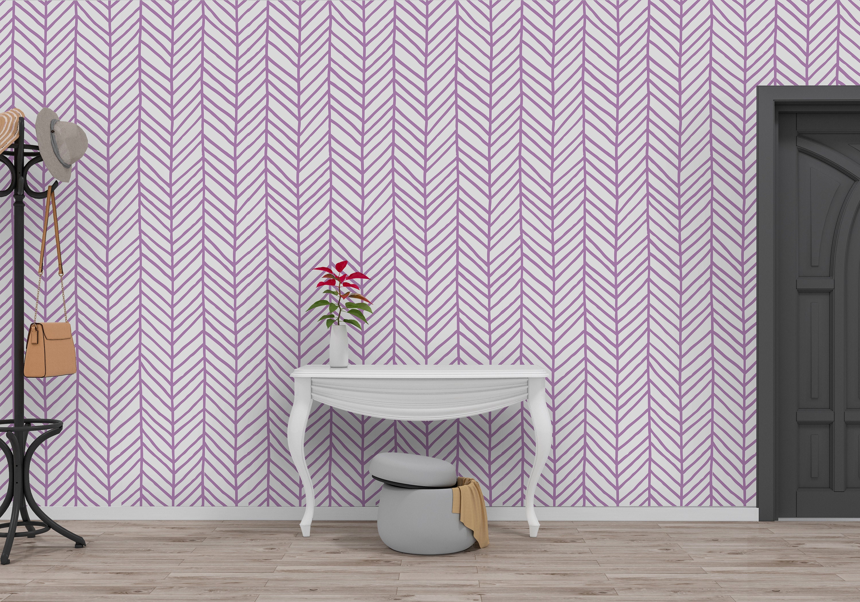 Purple Chevron Walls