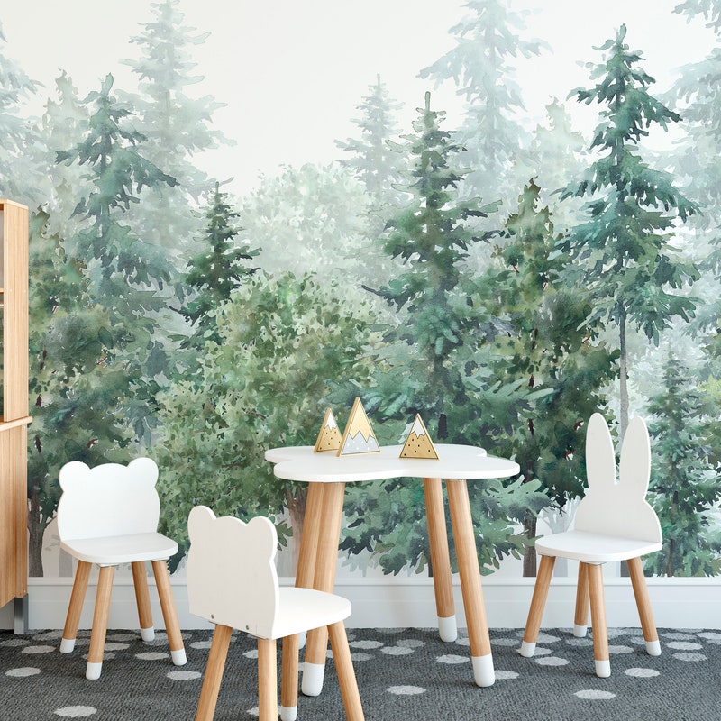 Pine Tree Mural - Etsy