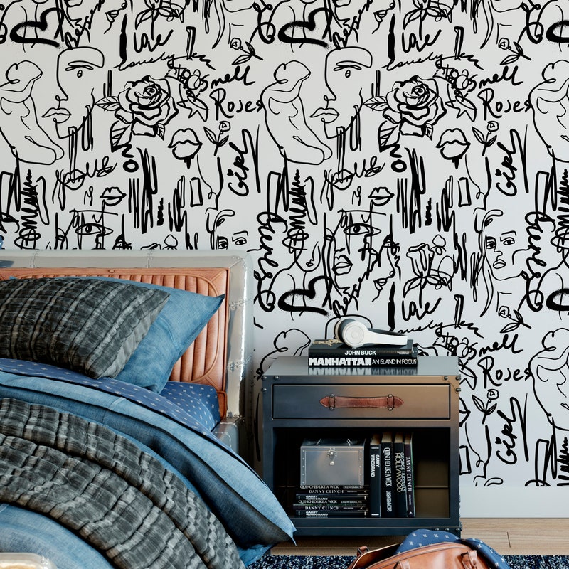 Female Mural Wallpaper - Etsy