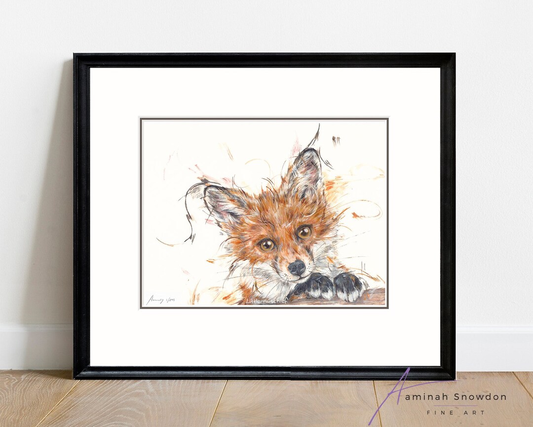 Little Mischief Limited Edition Print (fox Cub) - Etsy