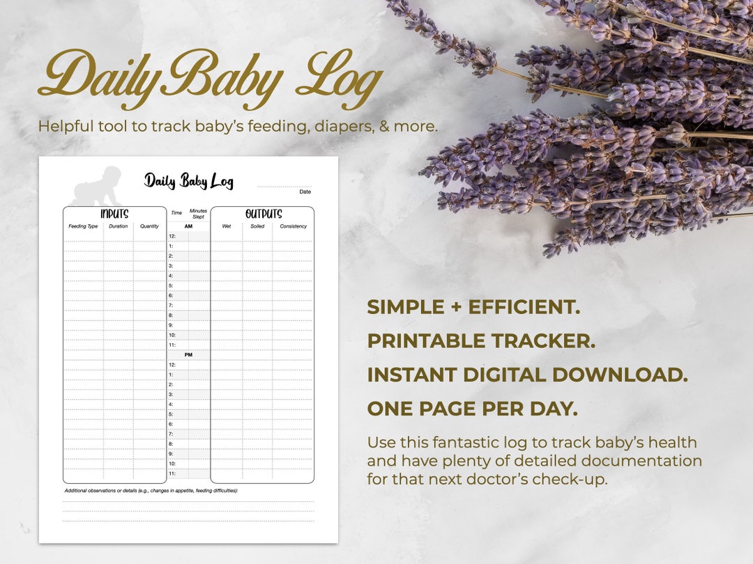 Printable Baby Log/tracker Template for Infants and Newborns. Useful ...