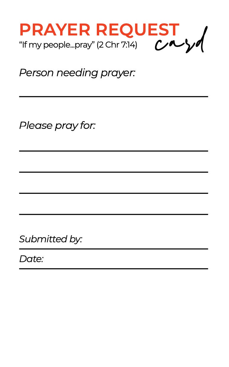 Prayer Request Form Template
