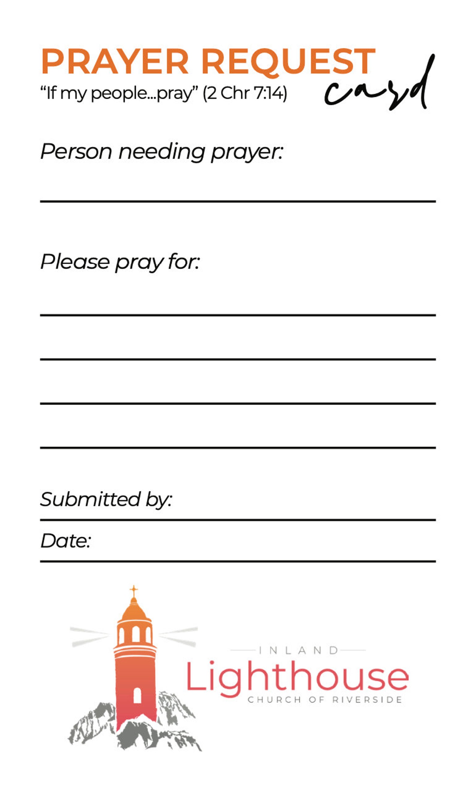 Church Prayer Request Card Template: Customizable PDF (3x5 In) - Etsy