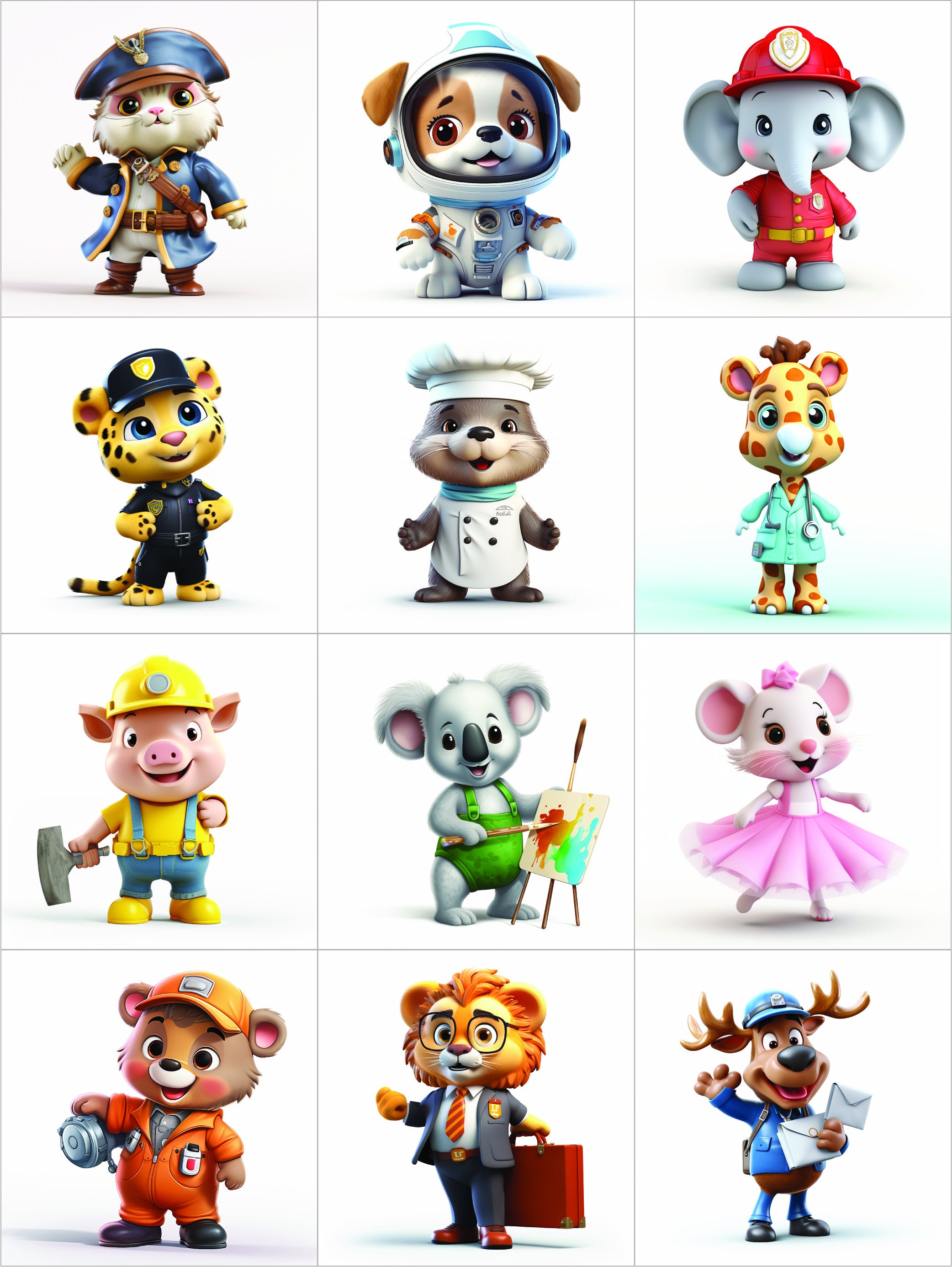 Printable Lunch Box Notes Featuring Children's 3d Cartoon Characters ...