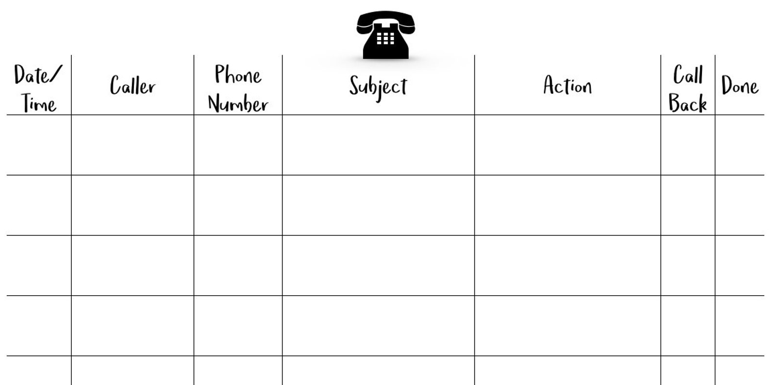 Printable Telephone and Voicemail Log/tracker Template - Etsy