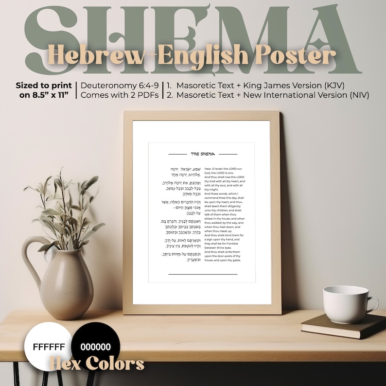 Poster: Shema Israel (sh'ma Yisrael) Inspirational & Motivational ...
