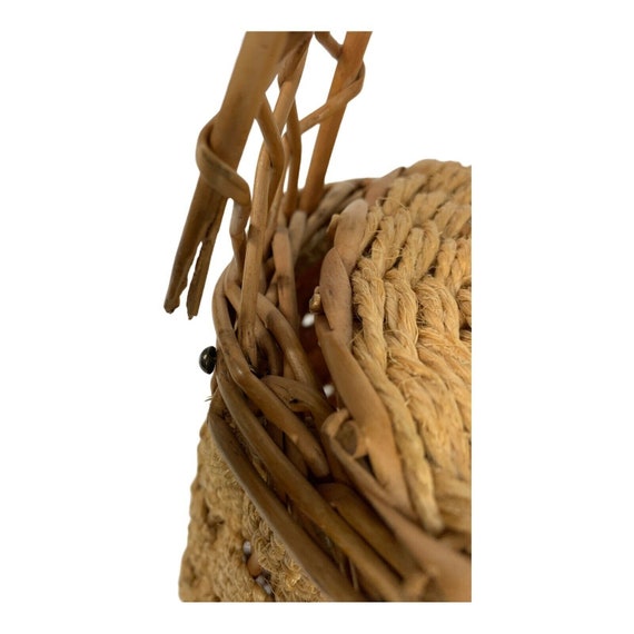 Nantucket Style Rattan Bucket Basket Purse 11 x 9 x 5… - Gem