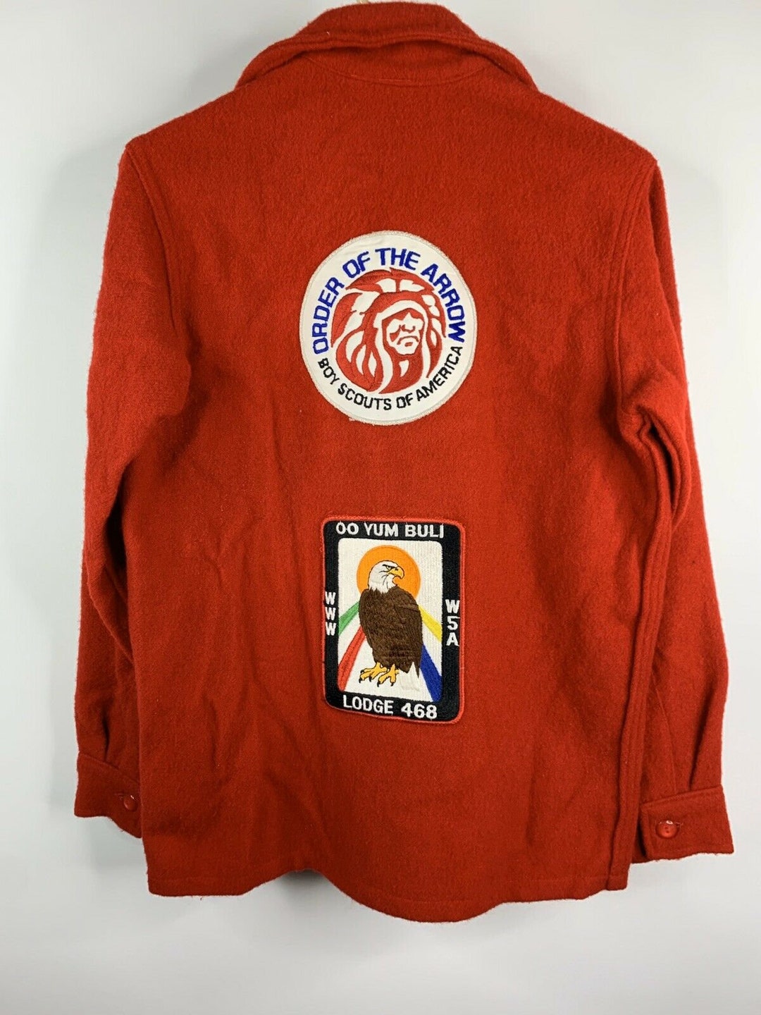 Vintage 70's BSA Boy Scouts America Red Wool Jacket Order of the Arrow ...