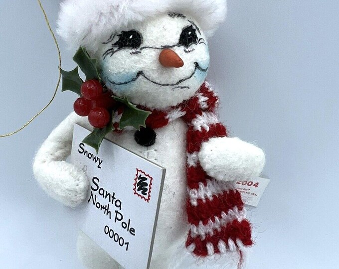 Annalee 4" Snowman Snowy Letter to Santa Ornament 781104 Christmas 2004 ...