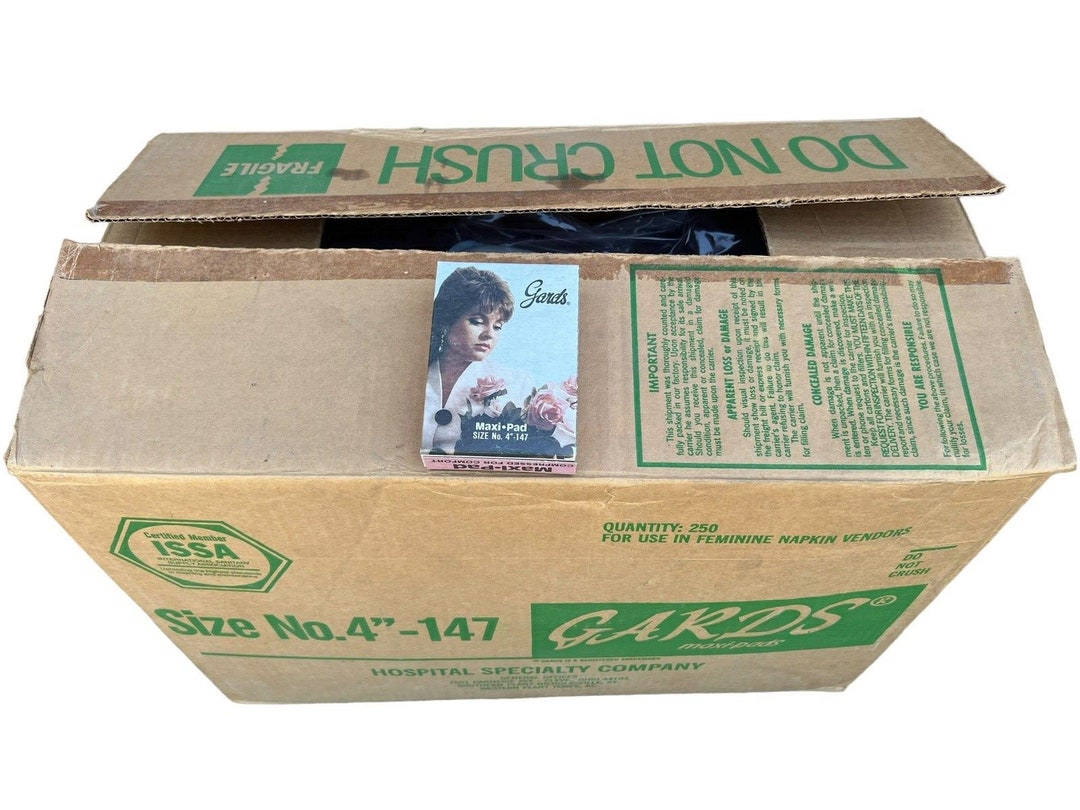 Vintage Hospeco Gards Regular 200 Maxi Pads 4-147 Individually Boxed ...