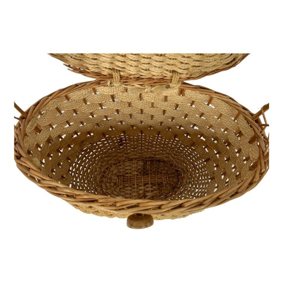 Nantucket Style Rattan Bucket Basket Purse 11 x 9 x 5… - Gem