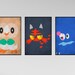 Seventh Generation Starter Poster Set Rowlet Litten Popplio - Etsy