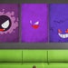 Vintage Gastly Evolution Poster Set Gastly Haunter Gengar Poster Set ...