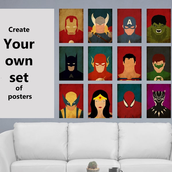 Superhero Poster - Etsy