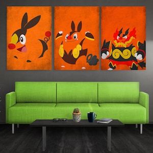 Tepig Evolution Poster Set Tepig Pignite Emboar Poster Set Tepig Print ...