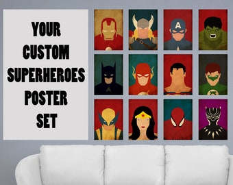 Superhero Print Set | Etsy
