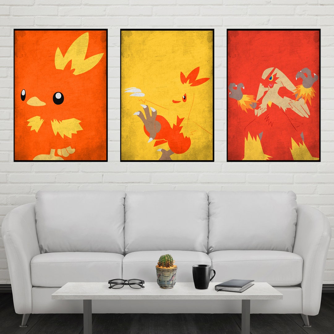 Torchic Evolution Poster Set Torchic Poster Combusken Poster Blaziken ...