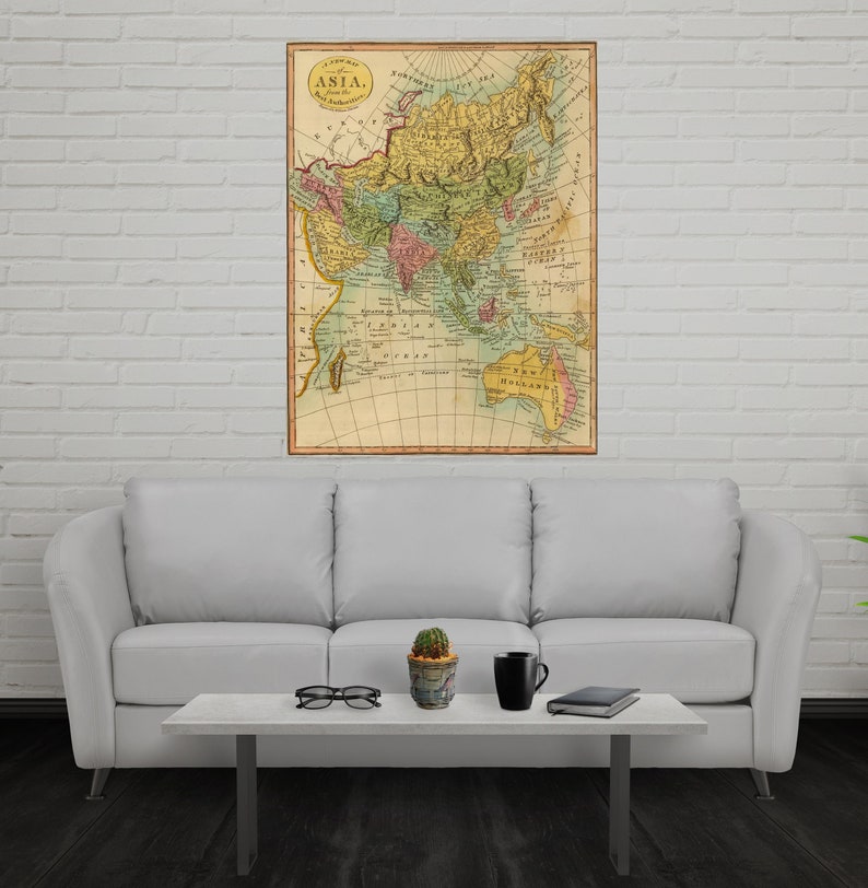 1812 Map of Asia Poster Old Asia Map Antique Asia Map Print | Etsy
