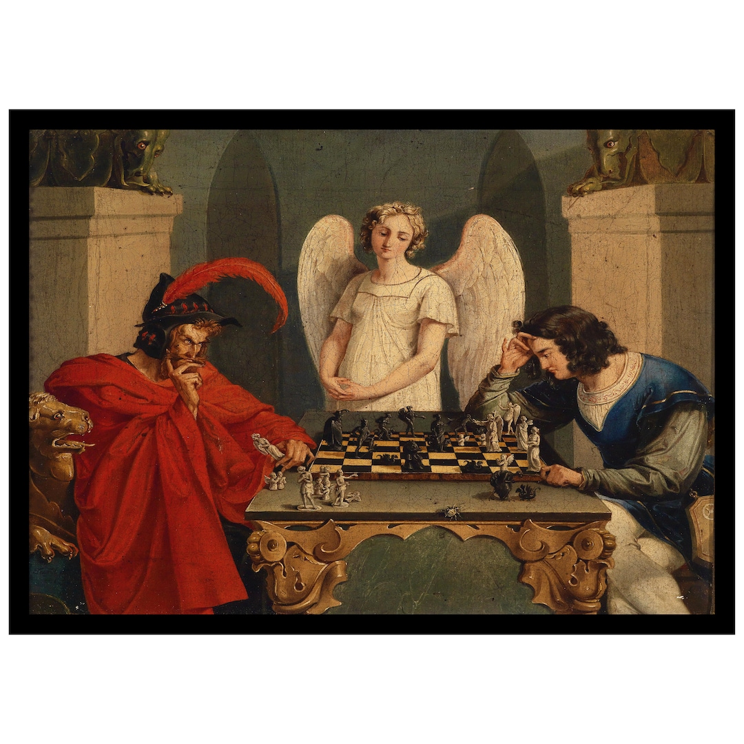 The Chess Players by Friedrich August Moritz Retzsch Print Faust and ...