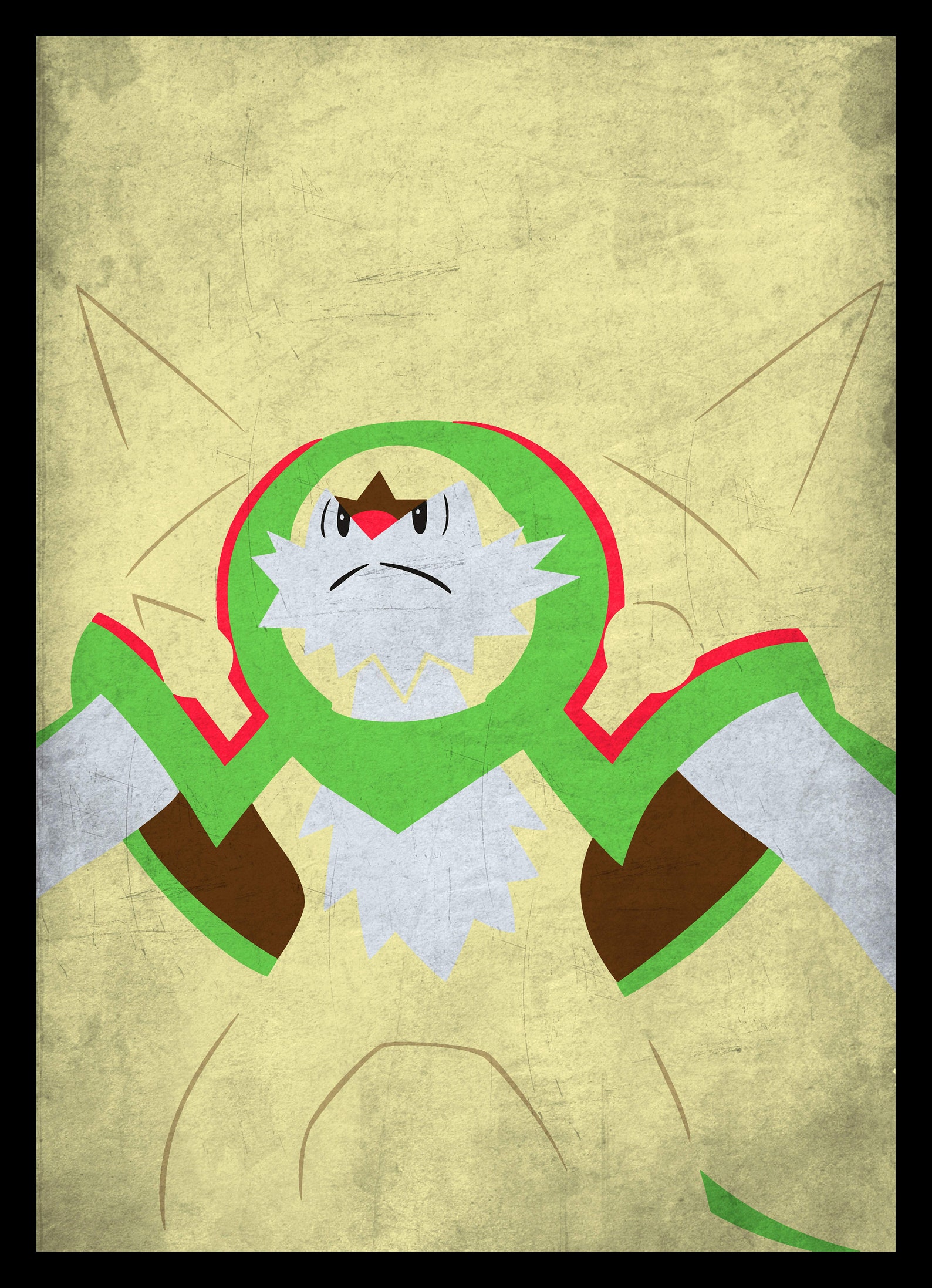 Chespin Quilladin Chesnaught Poster Set Chespin Evolution Wall Art ...