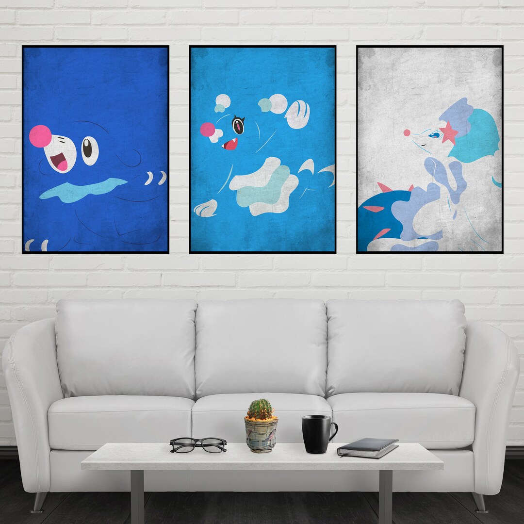 Popplio Evolution Poster Set Wall Art Print - Etsy