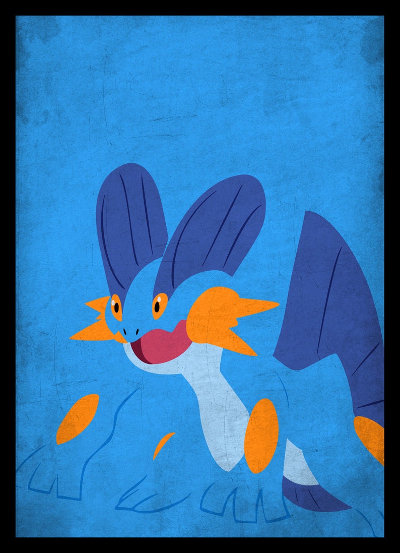 Mudkip Evolution Poster Set Mudkip Marshtomp Swampert Poster Set Wall ...