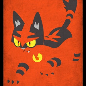 Litten Torracat Incineroar Poster Set Litten Evolution Wall Art - Etsy