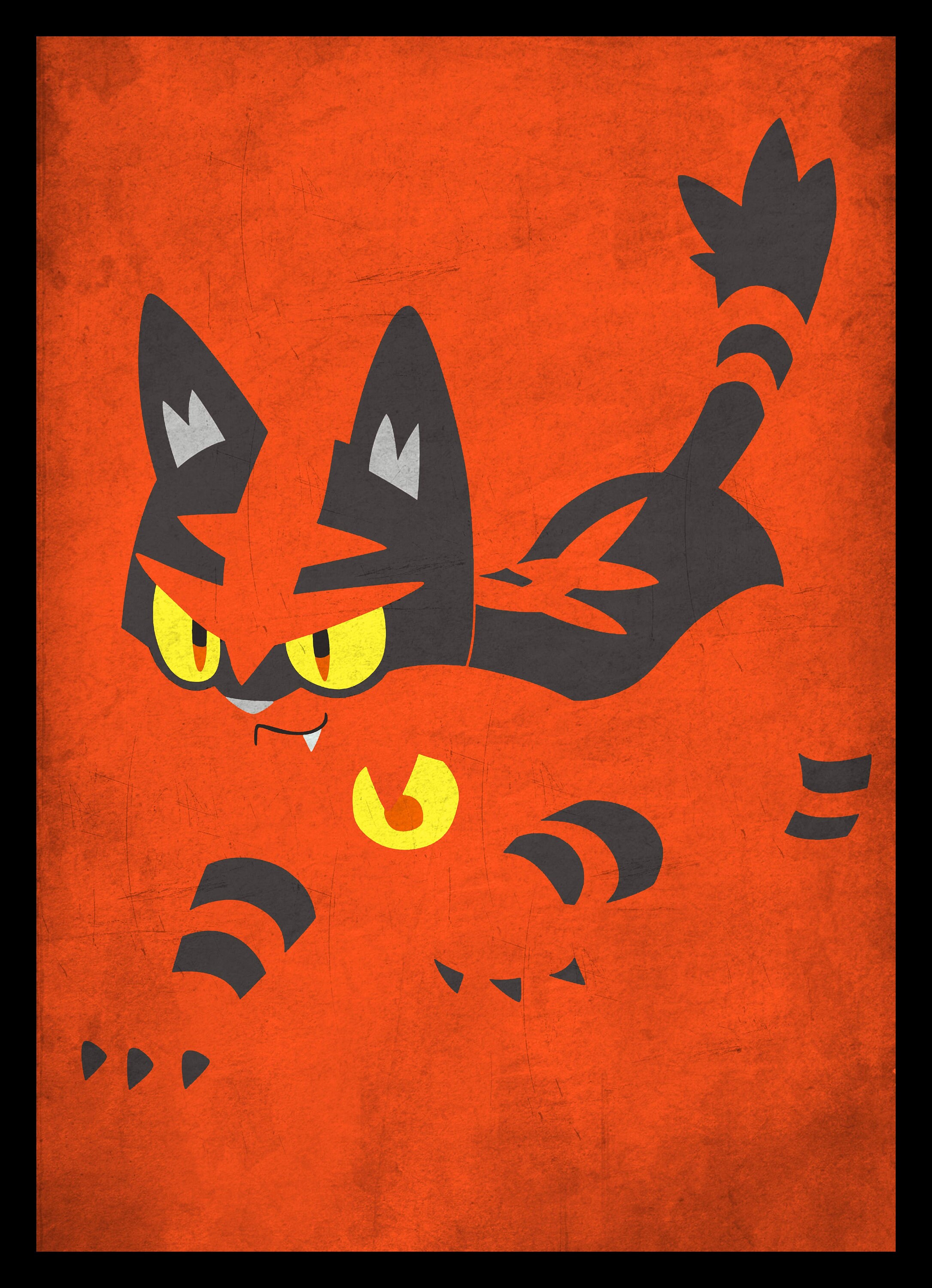 Litten Evolution Poster Set Litten Torracat Incineroar Poster Set Wall ...