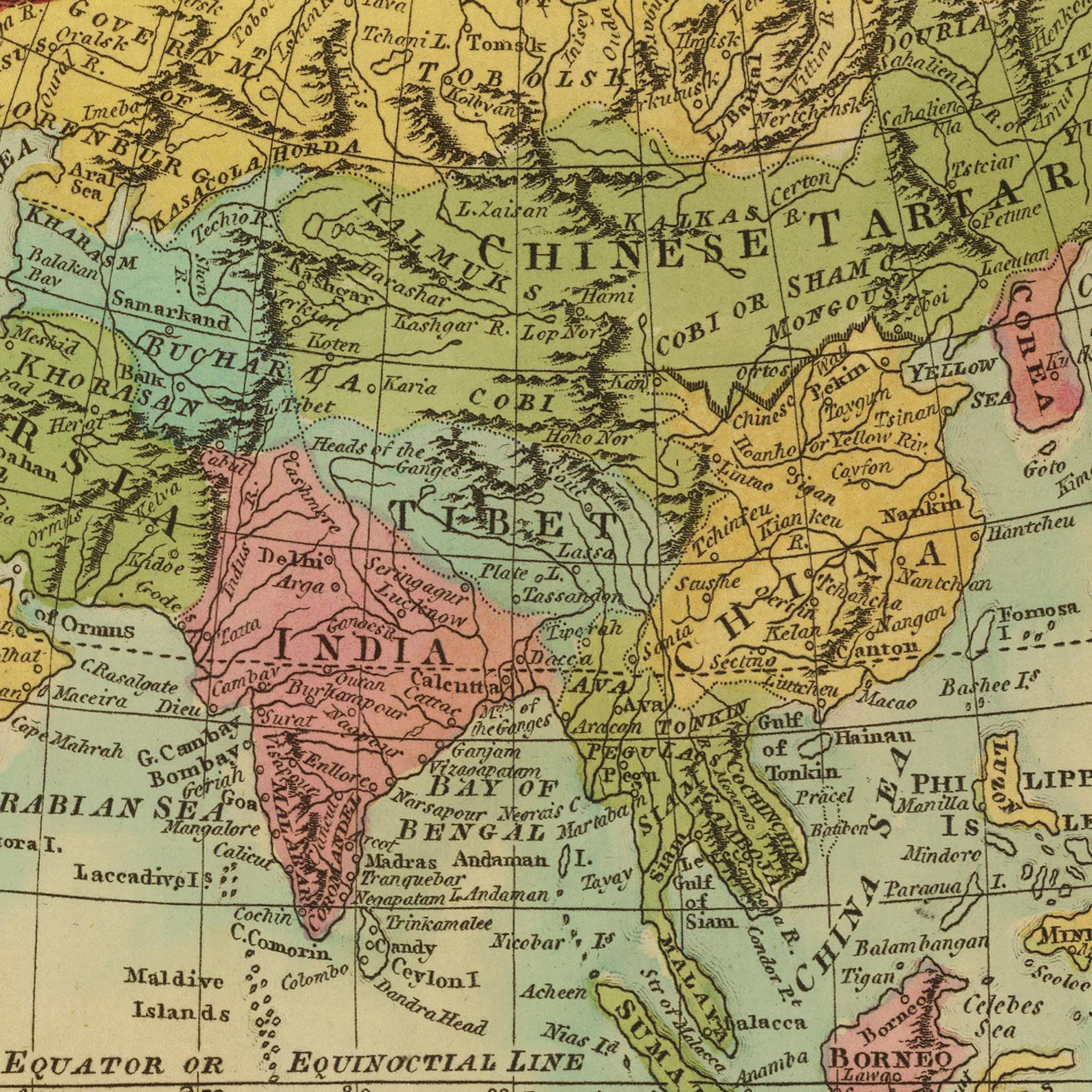 1812 Map of Asia Poster Old Asia Map Antique Asia Map Print | Etsy