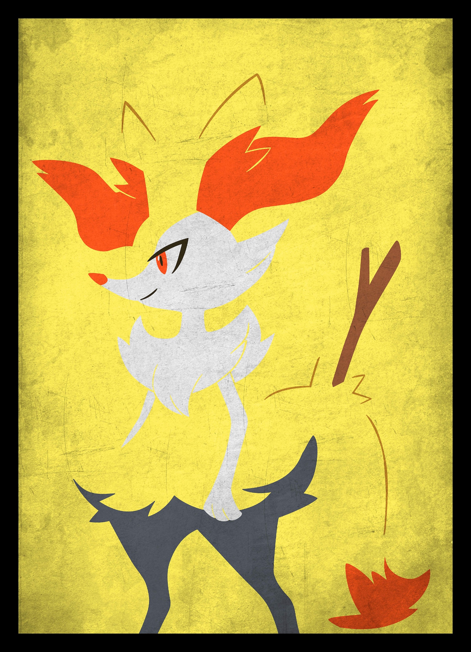 Fennekin Braixen Delphox Poster Set Fennekin Evolution Wall Art - Etsy