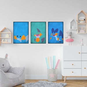 Mudkip Evolution Poster Set Mudkip Marshtomp Swampert Poster - Etsy