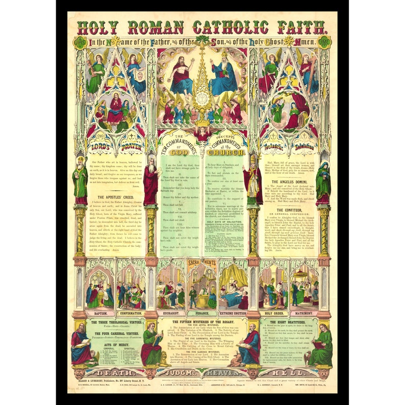 1870 Holy Roman Catholic Faith Poster Bible Verses Poster Biblical Wall ...