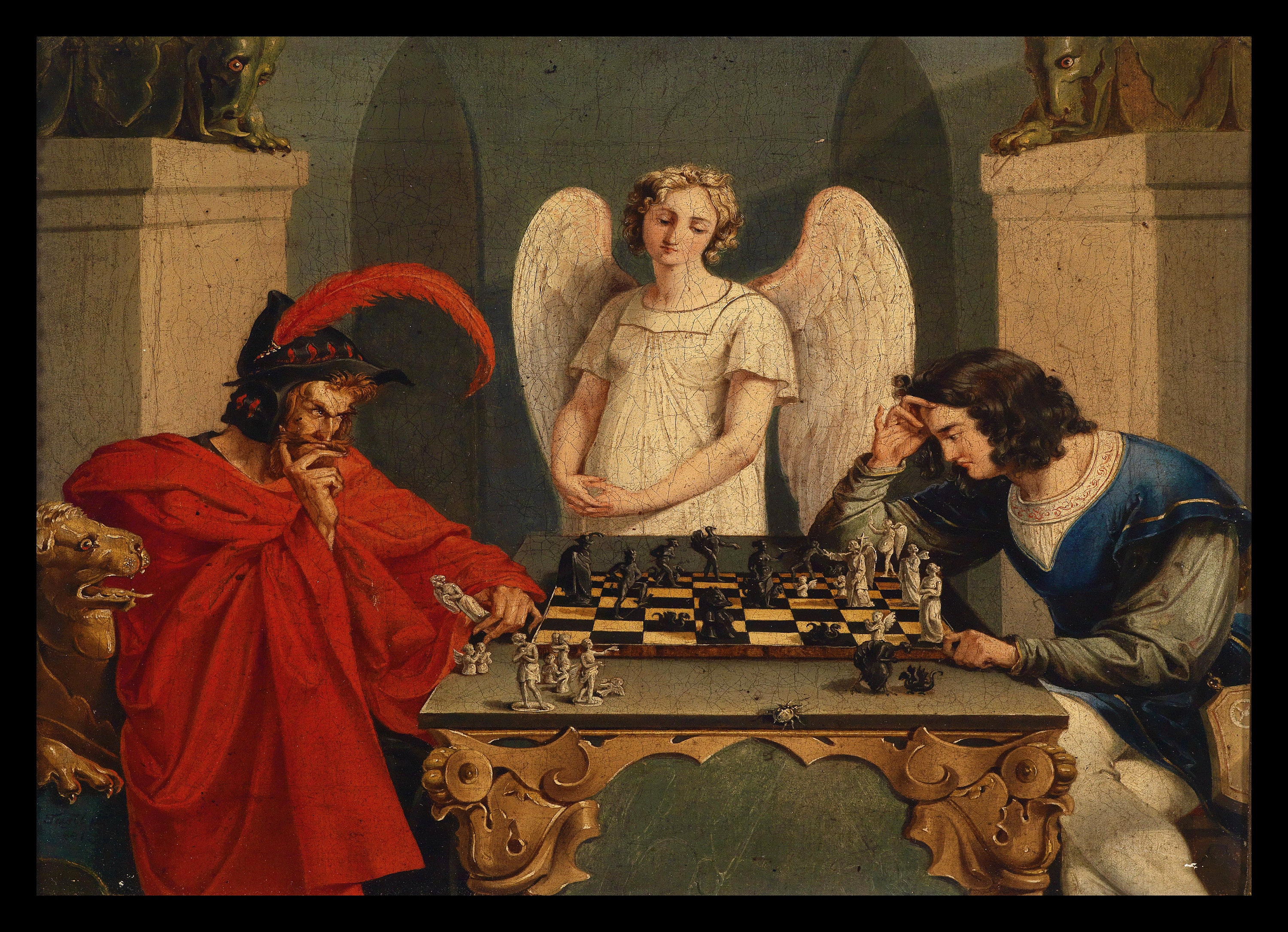 The Chess Players by Friedrich August Moritz Retzsch Print Faust and Mephistopheles Playing ...