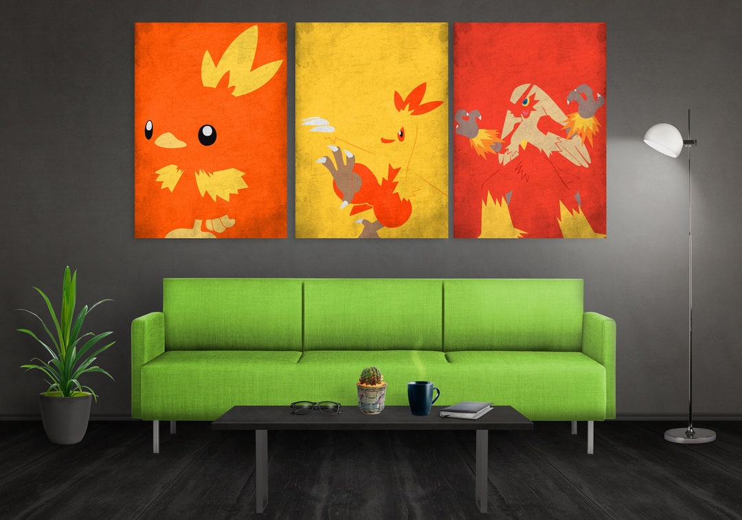 Torchic Evolution Poster Set Torchic Combusken Blaziken Poster - Etsy