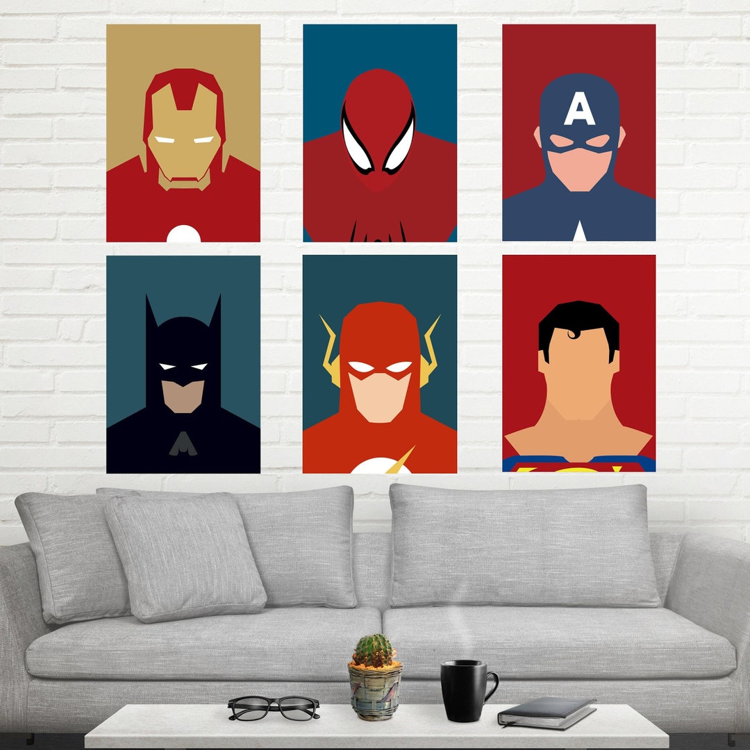 Ensemble daffiches de super-héros Super-héros-Art - Etsy France