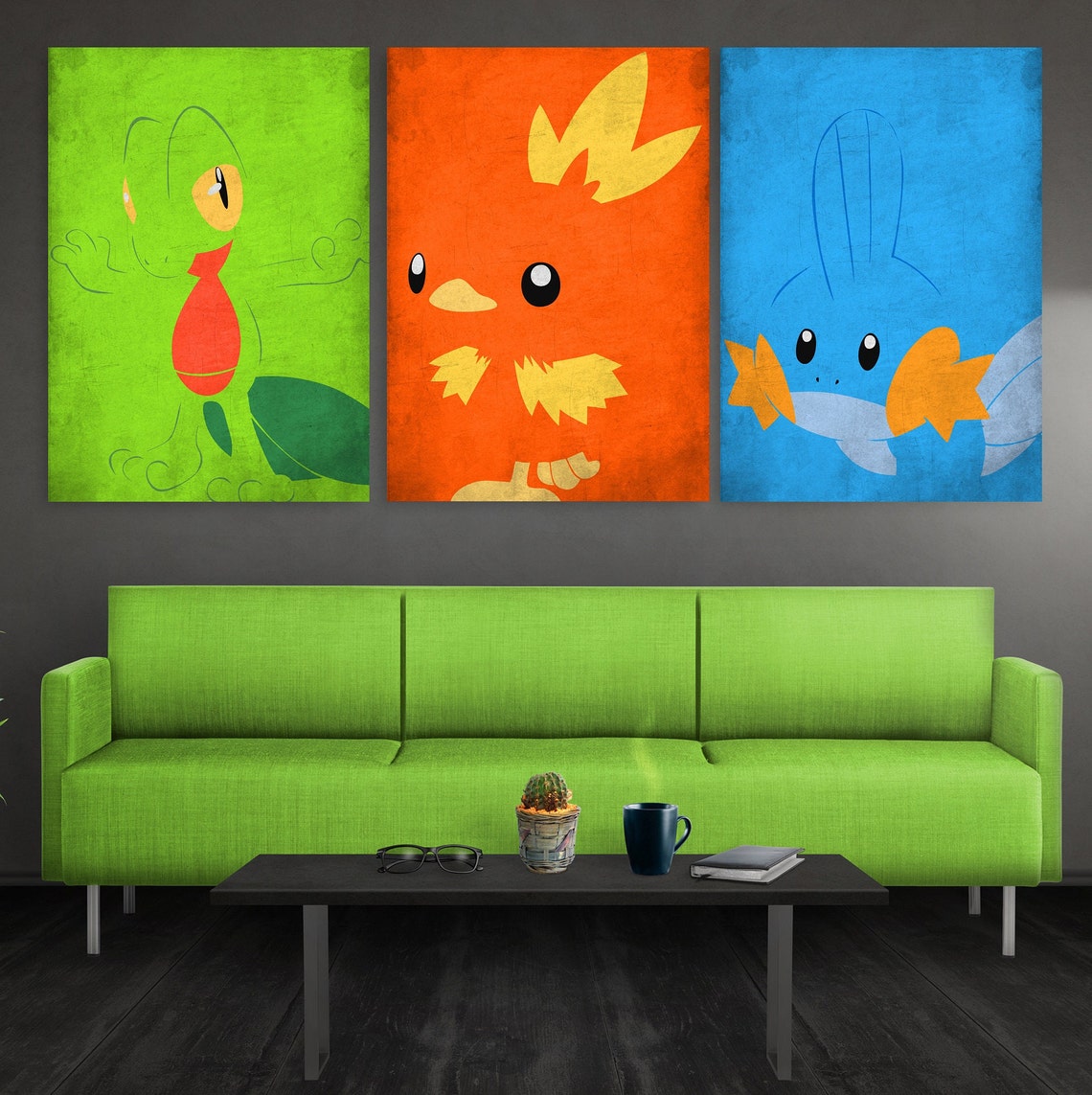 Third Generation Starter Poster Set Treecko Torchic Mudkip Poster Set ...