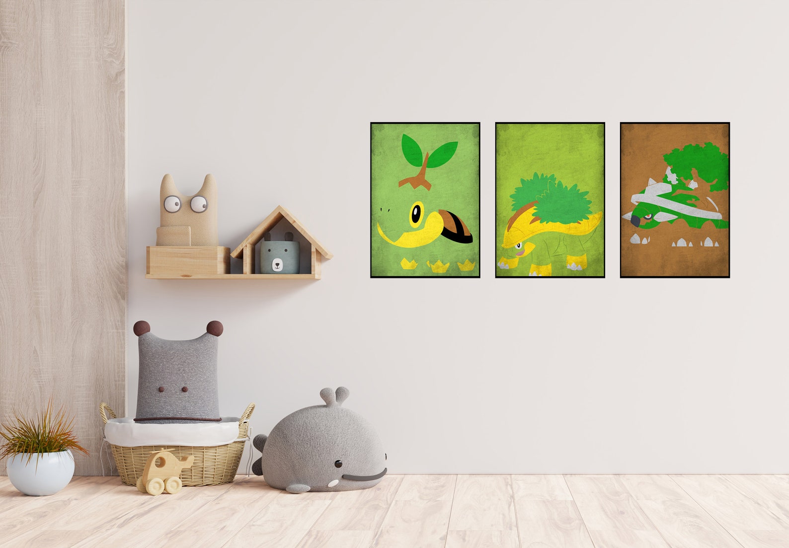 Turtwig Evolution Poster Set Turtwig Grotle Torterra Poster Set Wall ...