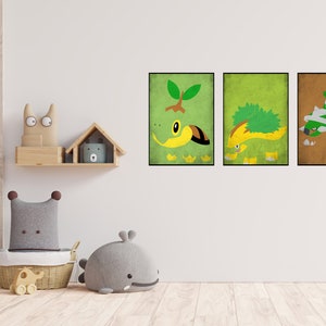 Turtwig Evolution Poster Set Turtwig Poster Grotle Poster Torterra ...
