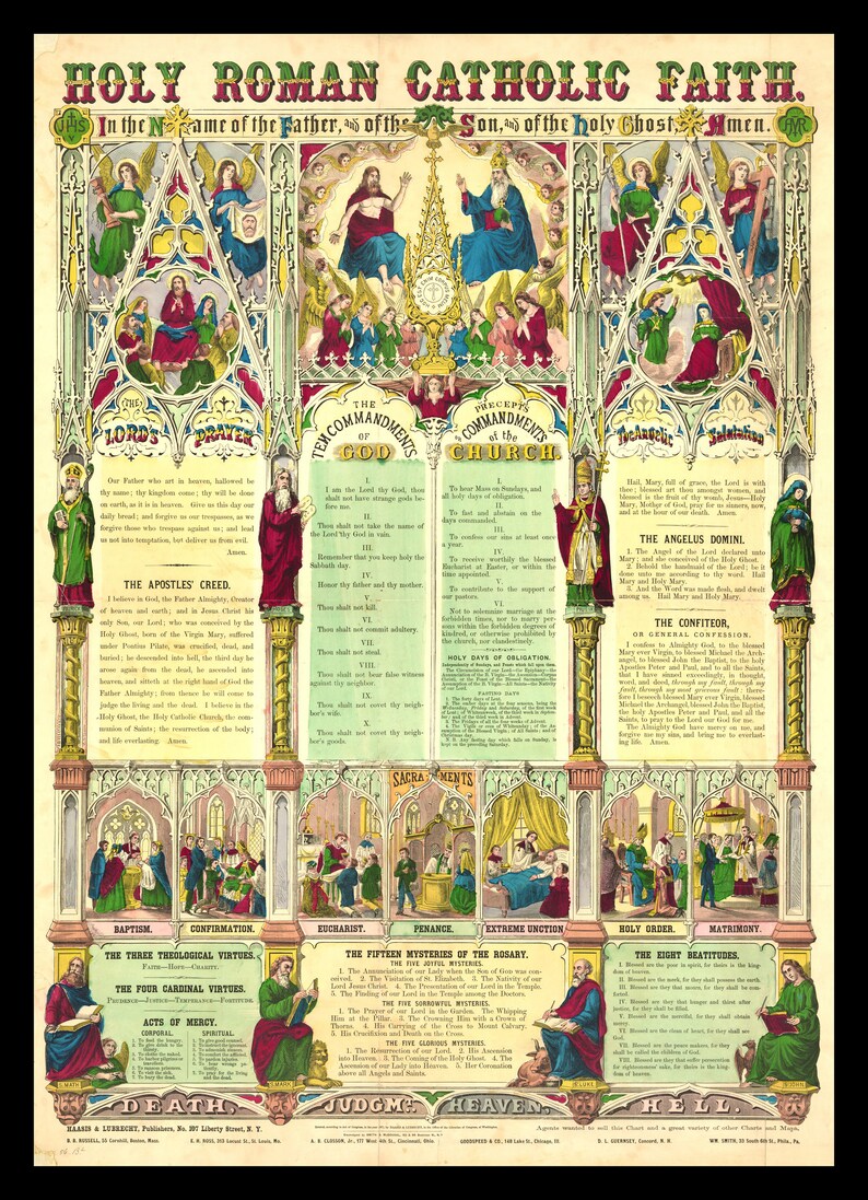 1870 Holy Roman Catholic Faith Poster Bible Verses Poster Biblical Wall ...