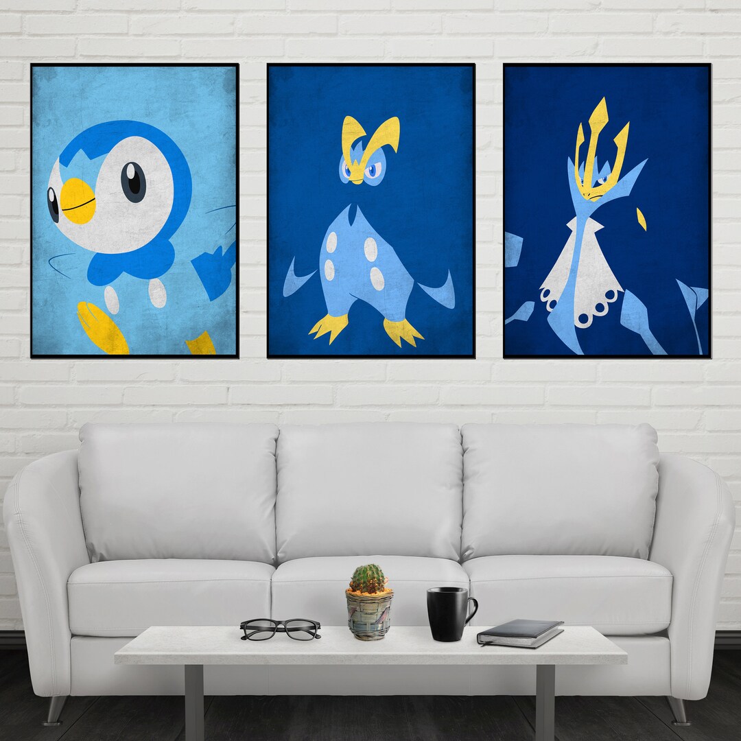 Piplup Evolution Poster Set: Piplup, Prinplup, Empoleon Print - Etsy