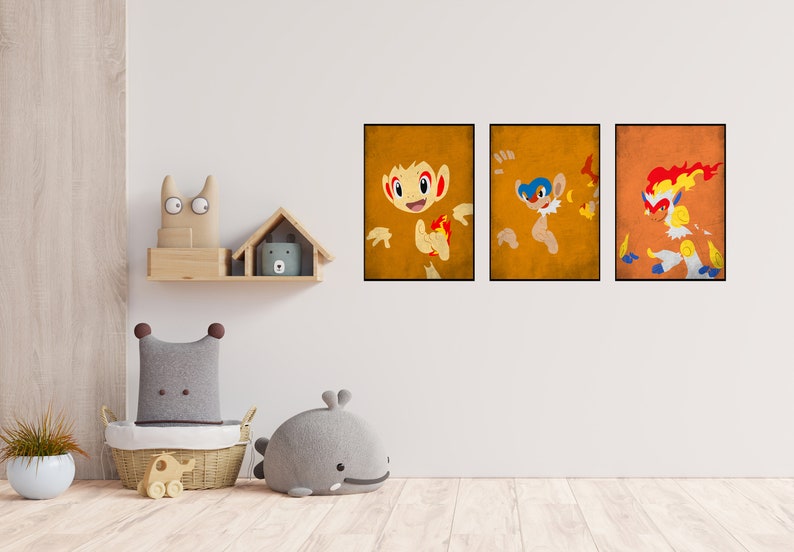 Chimchar Evolution Poster Set Chimchar Monferno Infernape Poster Set ...