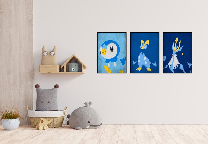 Piplup Evolution Poster Set Piplup Prinplup Empoleon Poster - Etsy