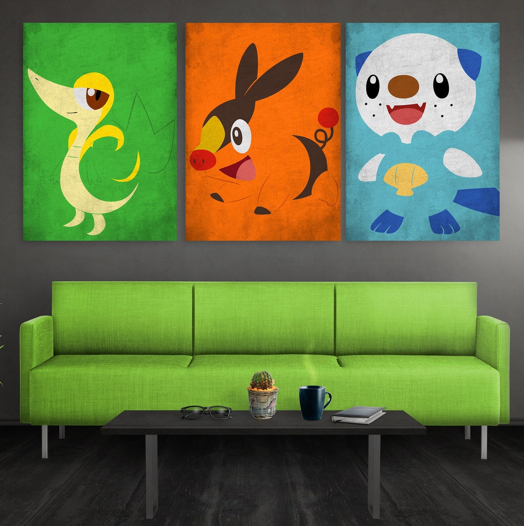 Fifth Generation Starter Poster Set Snivy Tepig Oshawott Poster Set - Etsy