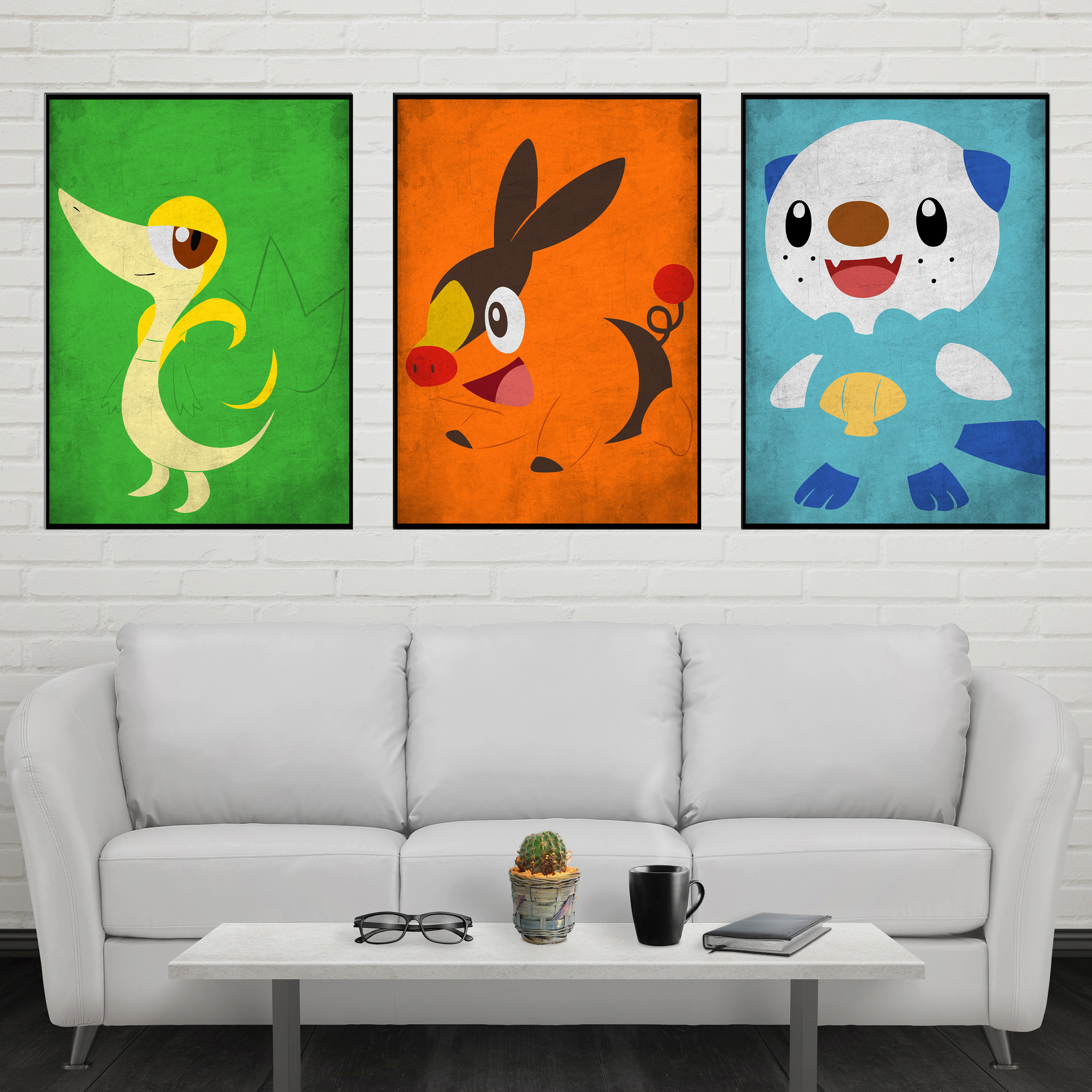 Snivy Tepig Oshawott Poster Set: Fifth Generation Starter Prints - Etsy