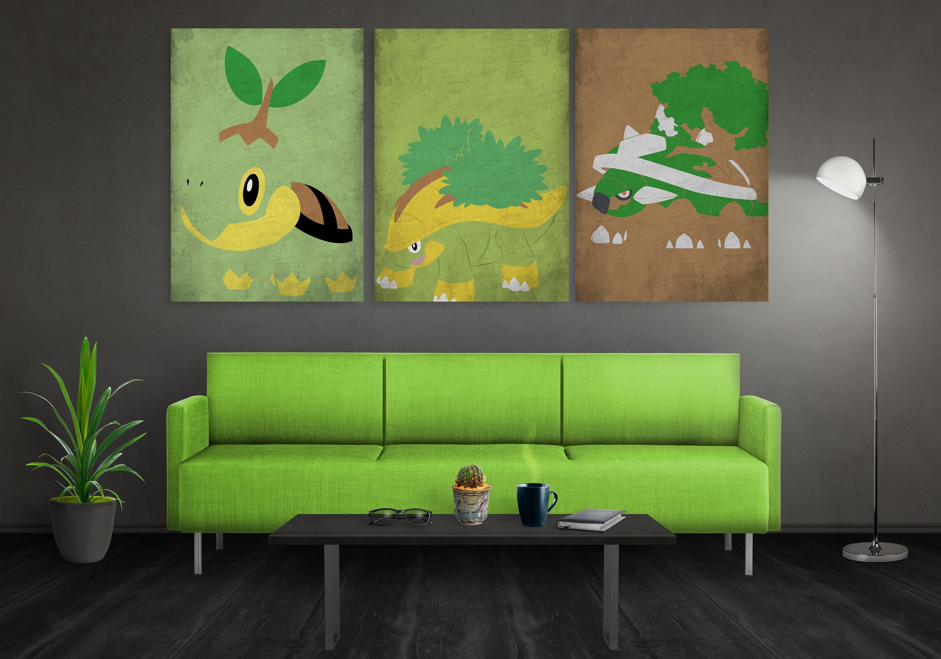 Turtwig Evolution Poster Set Turtwig Grotle Torterra Poster | Etsy