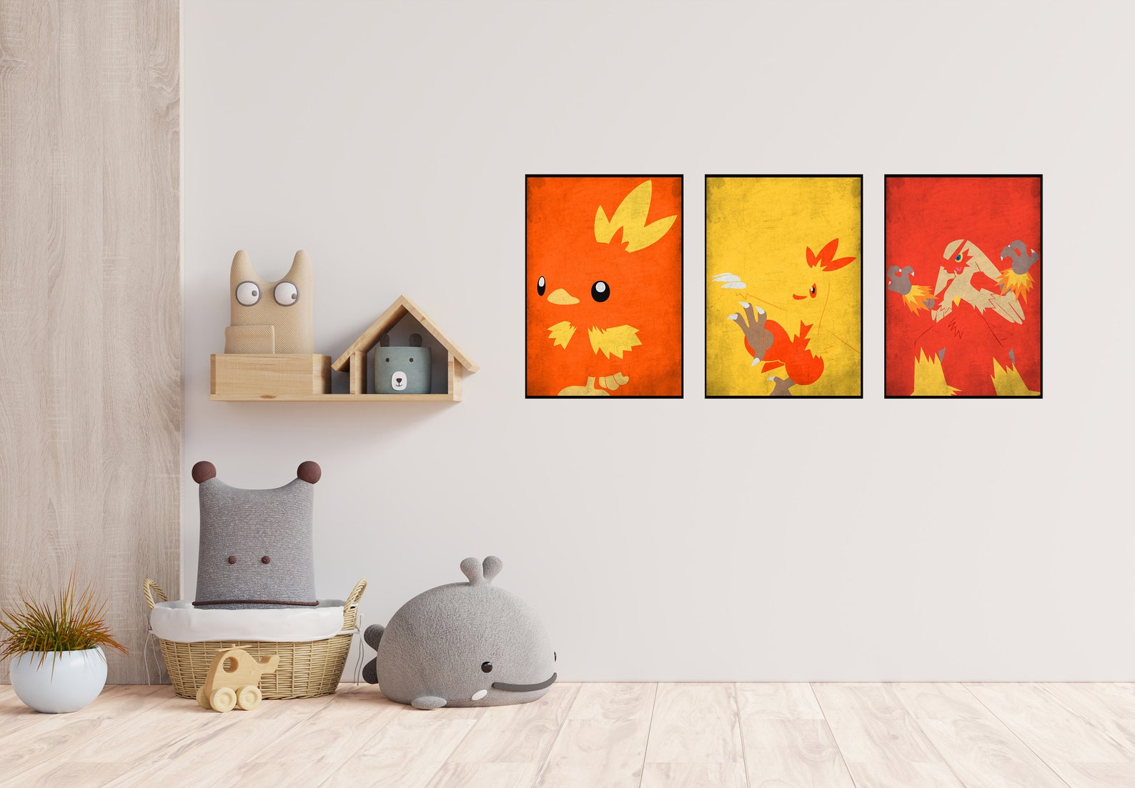 Torchic Evolution Poster Set Torchic Combusken Blaziken Poster Set Wall ...