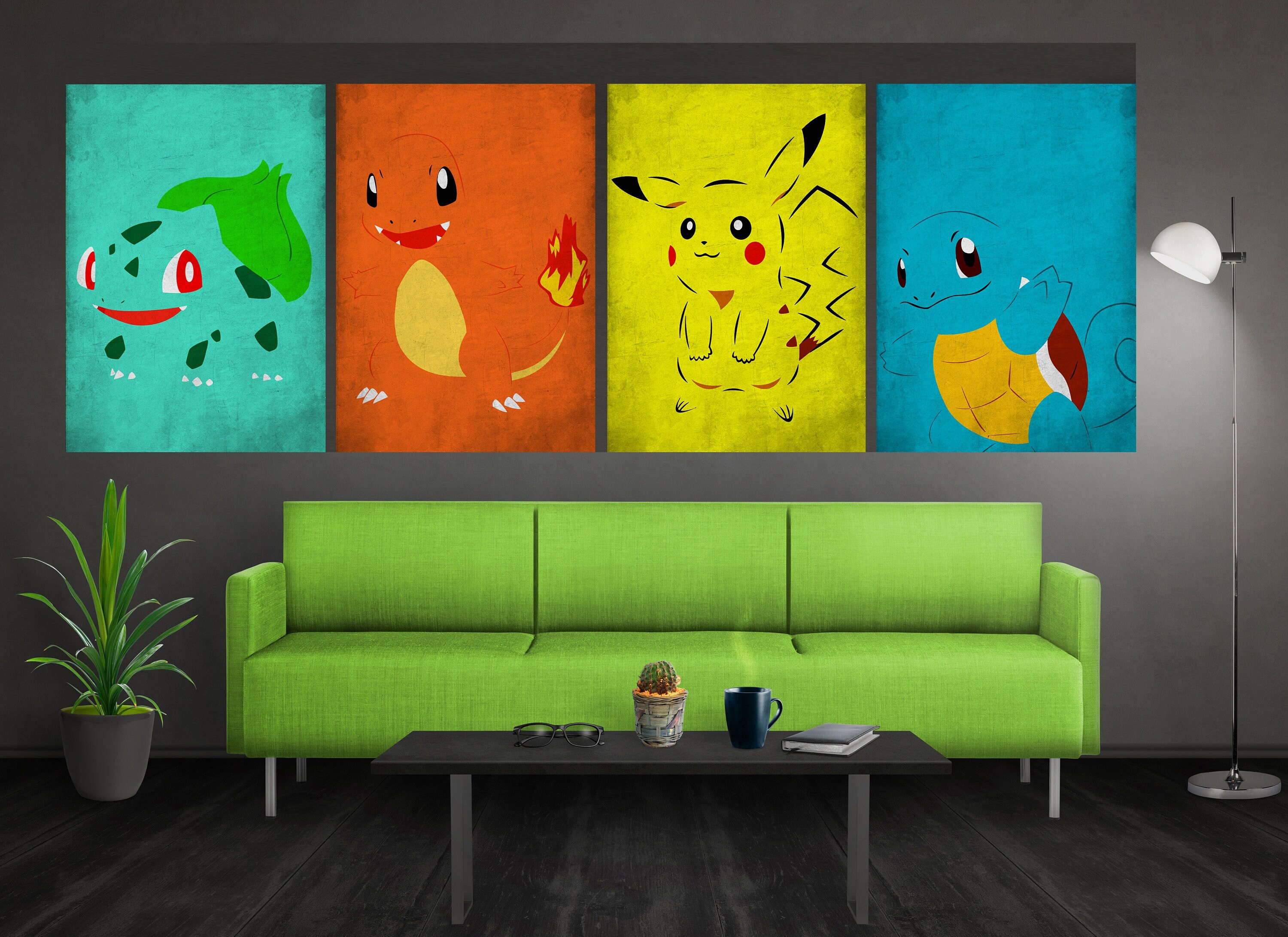 Minimalist Pokemon Poster Set Pokemon Wall Art Bulbasaur Charmander ...